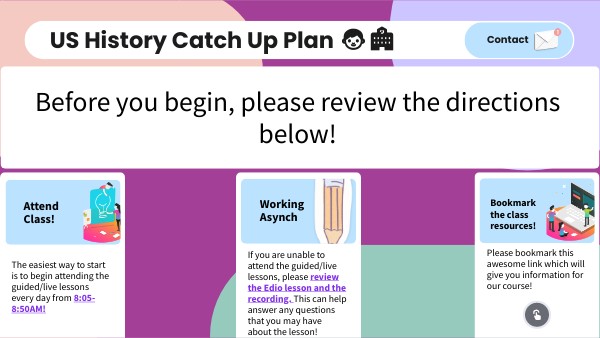 US History Catch Up Plan