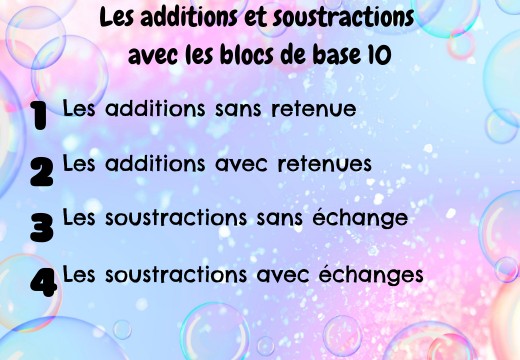 Blocs de base 10 - Additions et soustractions - 3e année | Genially