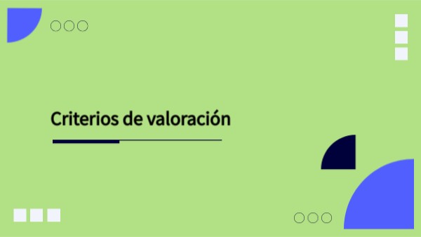 criterios valoracion | Genially