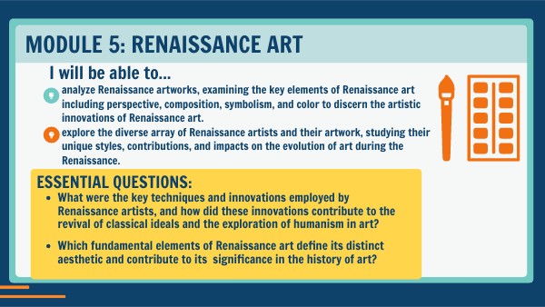Module 5 Renaissance Art landing page | Genially