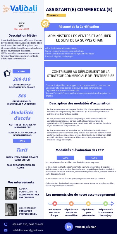 Fiche Programme VALIDALI | Genially