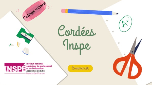 Cordées INSPE - collège Villars | Genially