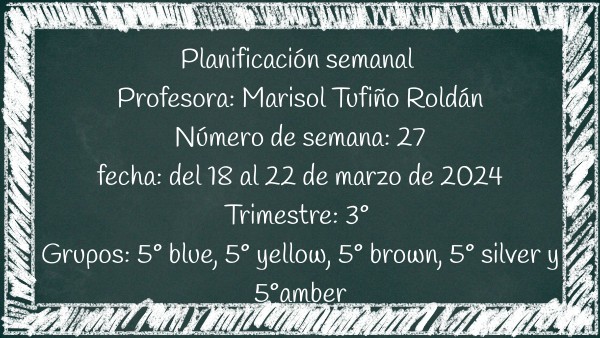 5° semana 27 | Genially