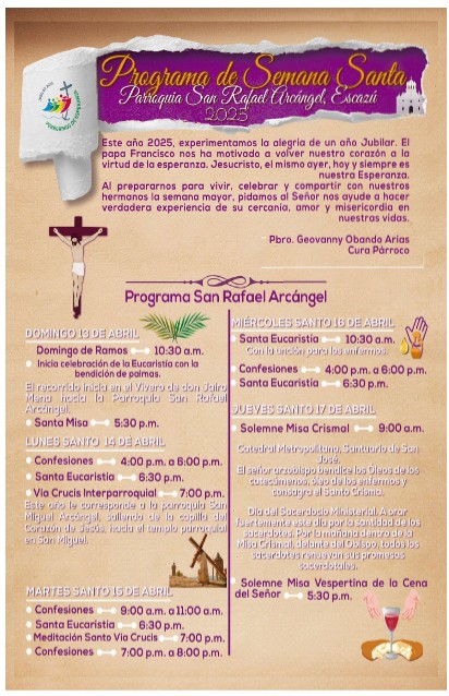 Programa de Semana Santa 2025 | Parroquia San Rafael Arcángel | Genially