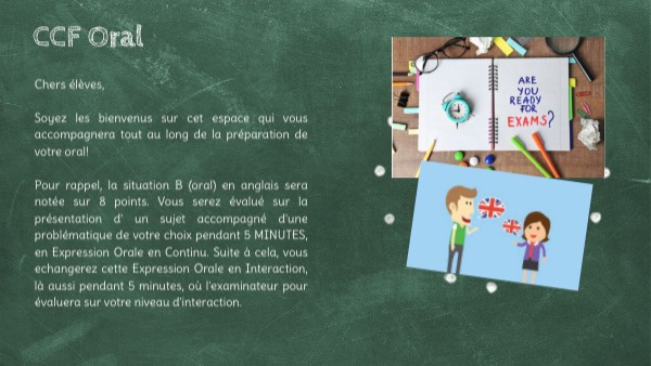 Préparation CCF Oral anglais | Genially