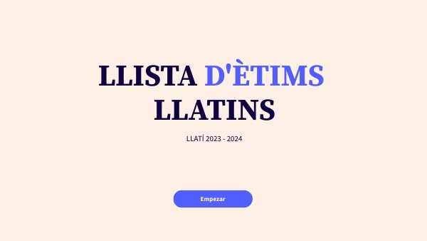 Carla Lopera llista d'ètims llatins PAU | Genially