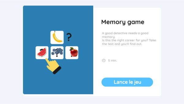 Jeu de mémoire les fruits