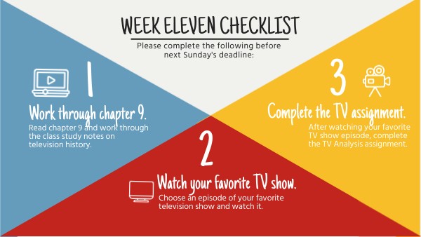 Week ELEVEN Checklist | Genially