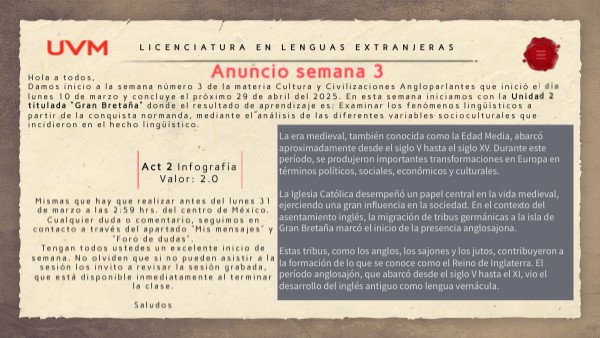 Anuncio semana 3 | Genially