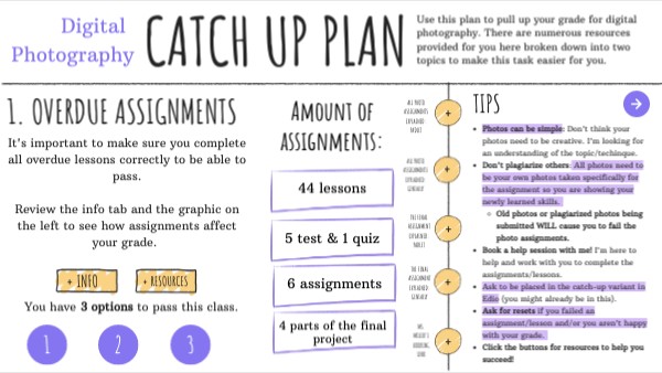 Digital Photo Catch Up Plan | Genially