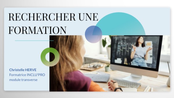 RECHERCHE DE FORMATION | Genially