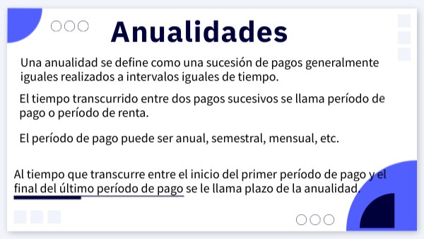 Anualidades | Genially