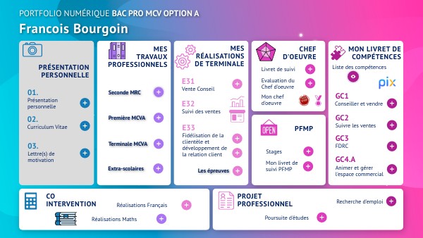 Portfolio - Bac pro MCV | Genially