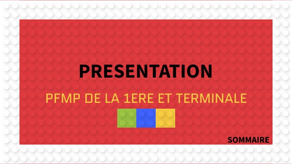 PFMP Présentation de la 1ère a la terminale