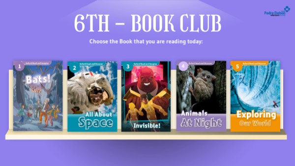 6th - Book Club - Digital bookshelf | Genially