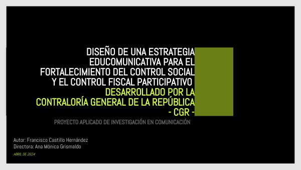 Estrategia educomunicativa para el Control Social | Genially