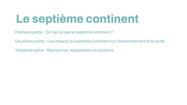 le septième continent | Genially