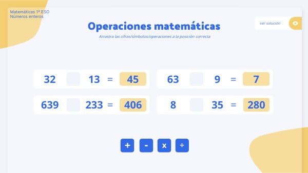 Operaciones con números enteros | Genially
