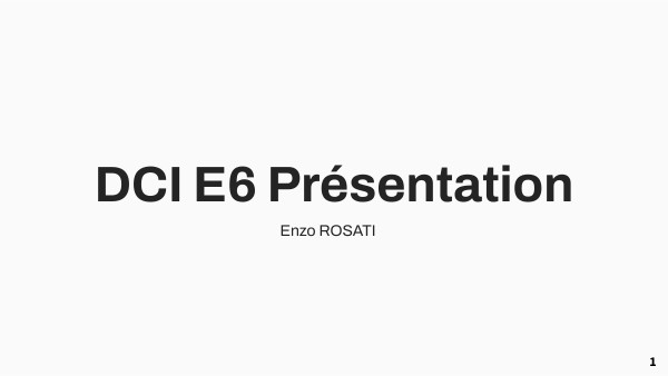 Enzo ROSATI E6 DCI | Genially