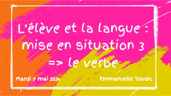 Langue_M1PLC_Verbe_2024 | Genially