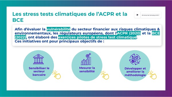 Les stress tests climatiques de l’ACPR et la BCE