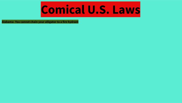 Weird U.S. Laws.