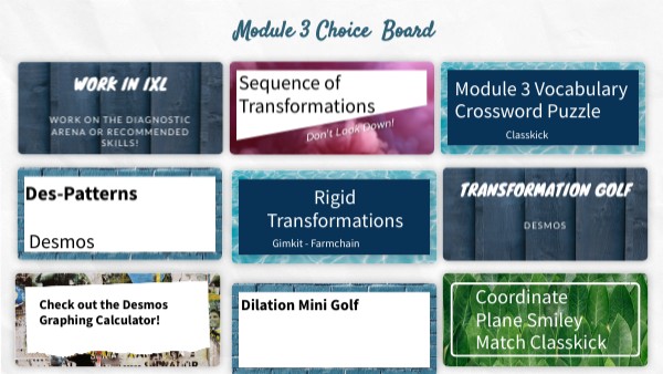 Module 3 Choice Board | Genially