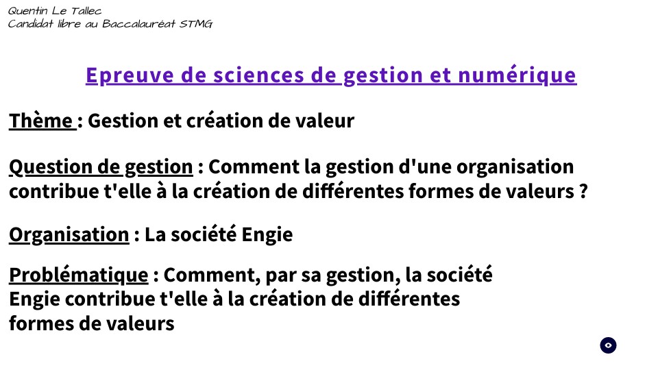 Dossier d'étude de gestion Engie | Genially