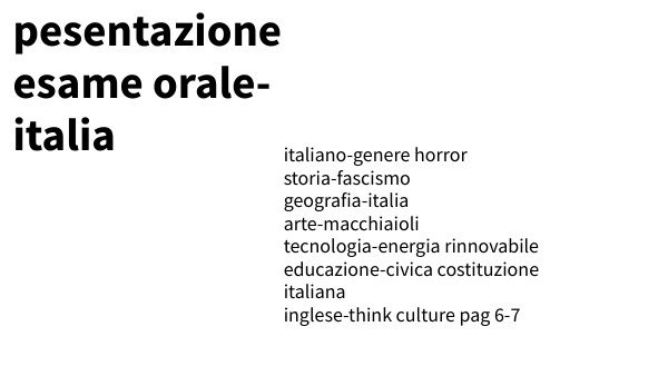 presentazione esame orale