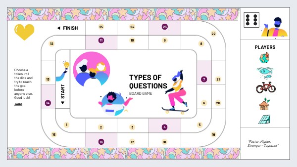 Types of questions board game