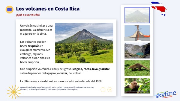 Los volcanes en Costa Rica