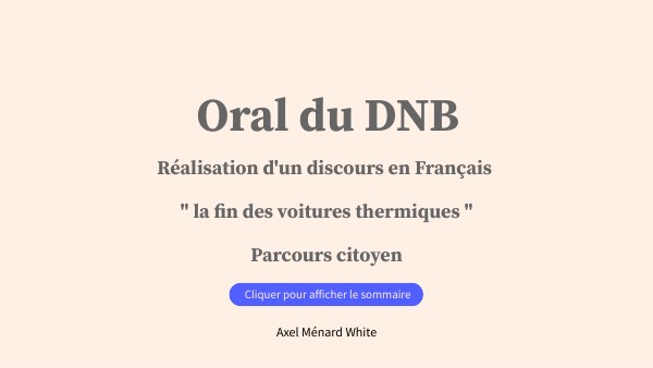 Oral DNB Axel Ménard White