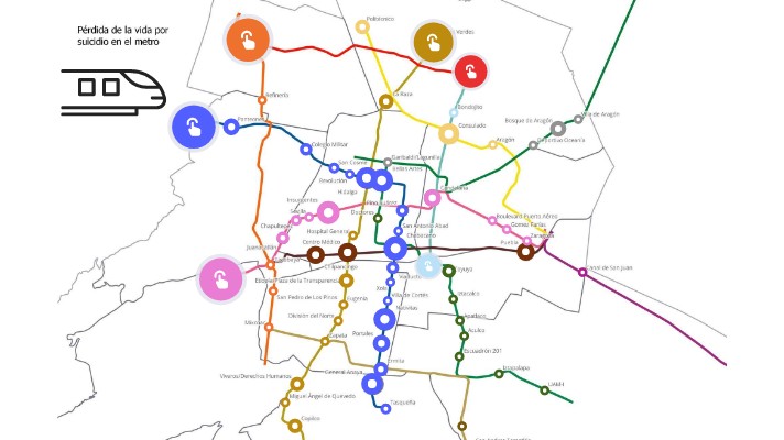 Mapa de Suicidios en el Metro de la CDMX