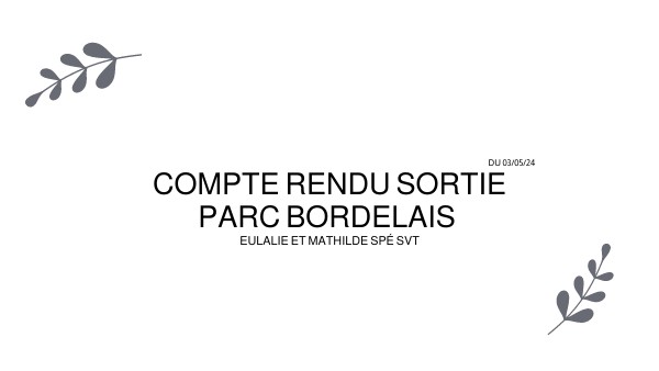 compte rendu svt | Genially