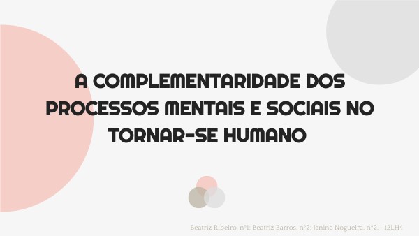 A complementaridade dos processos cognitivos e sociais | Genially