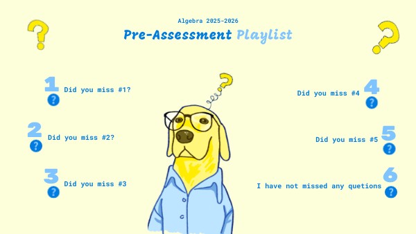 Pre-Assessment Playlist - Algebra Equations