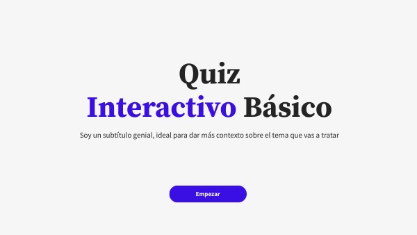 Quiz Interactivo básico | Genially
