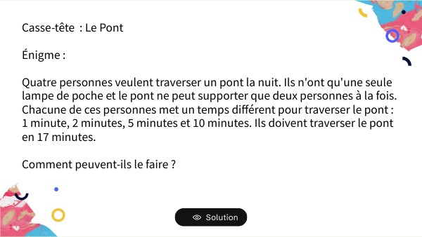 Casse tête : persévérance | Genially