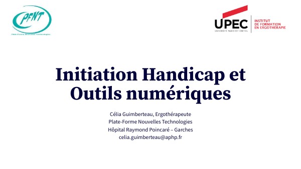 Initiation Handicap et Outils numériques E1 | Genially