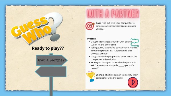 Guess Who! - 3rd Person - FRENCH | Genially