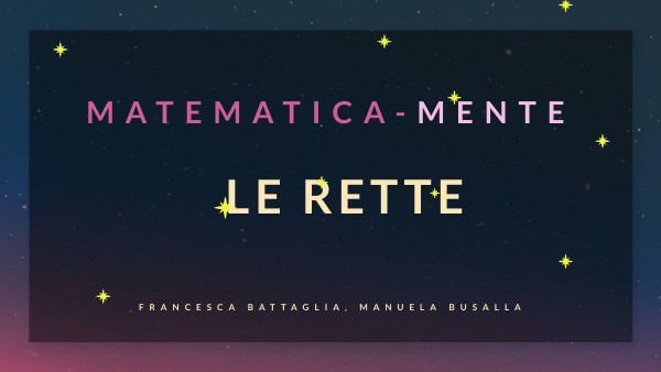 MATEMATICA - MENTE - LE RETTE