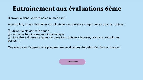 Entrainement aux évaluations 6e | Genially