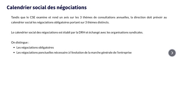 Calendrier social des négociations | Genially