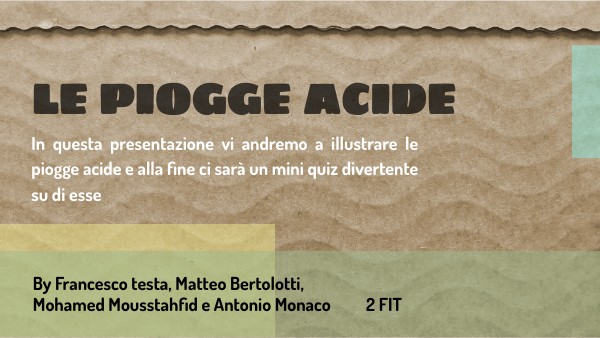 Le piogge acide
