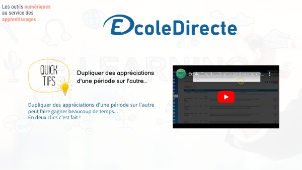 Outils numériques - Ecole Directe | Genially