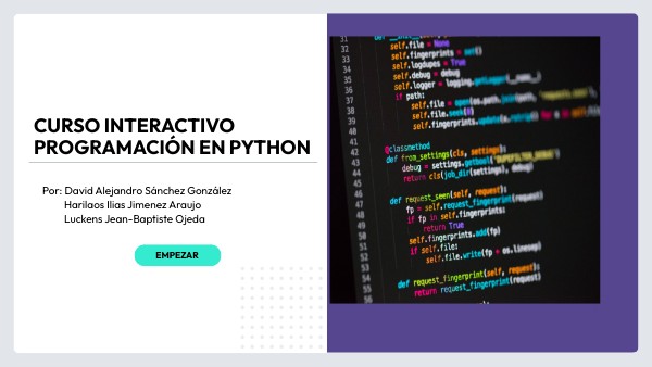 Curso Interactivo Programación en Python | Genially