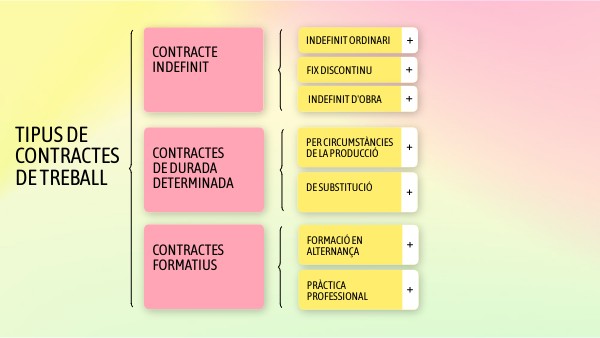 Jan Salvador Infografia sobre els tipus de contracte de treball. | Genially