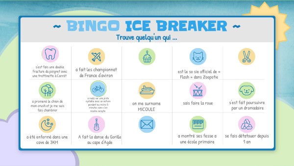 Bingo ice breaker edu