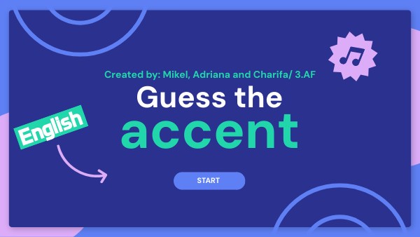 Guess the accent | Genially