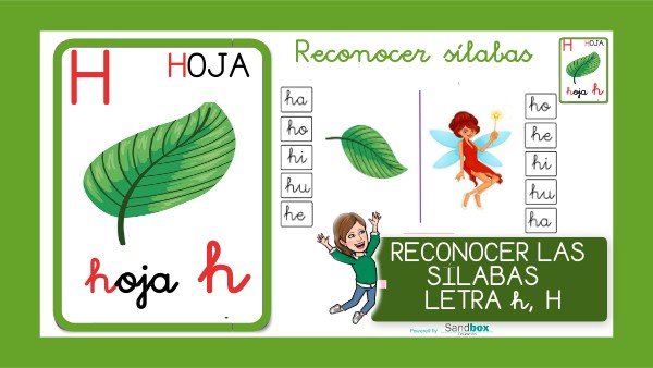 SÍLABA QUE CONTIENE LETRA H. Maite 4 años | Genially